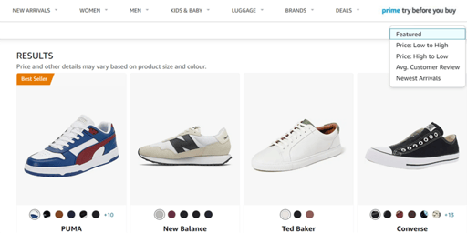 Optimising user experience with best practice filtering and sorting